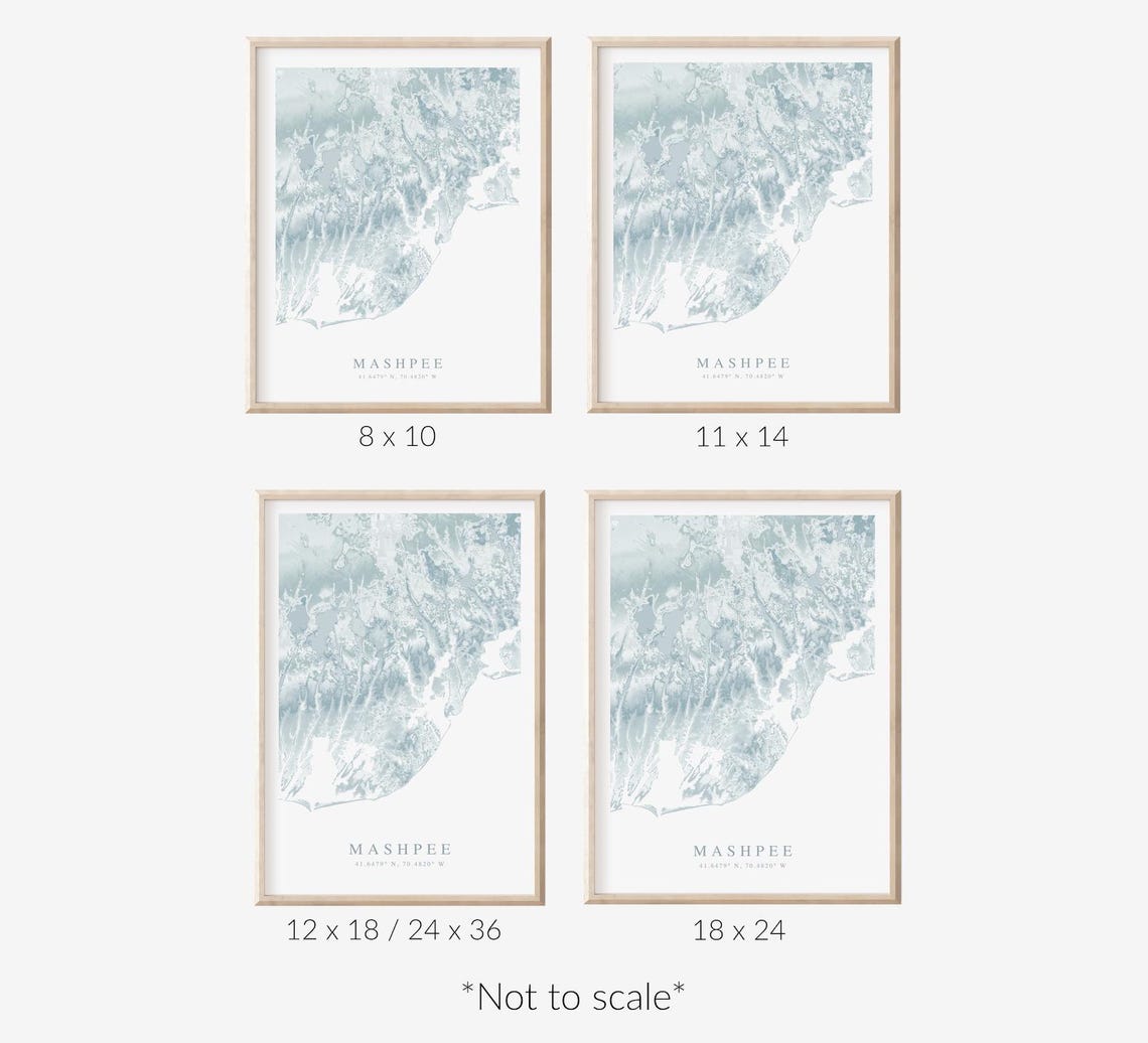 Mashpee Map Print, Cape Cod Map Poster, Mashpee Gift, Massachusetts Map ...