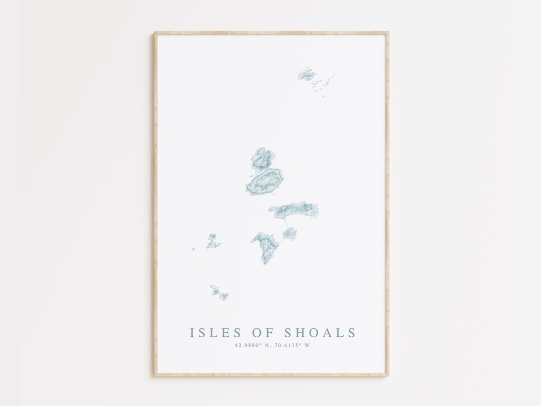 Isles of Shoals Map Print, New Hampshire Gift, Maine Gift, Star Island ...