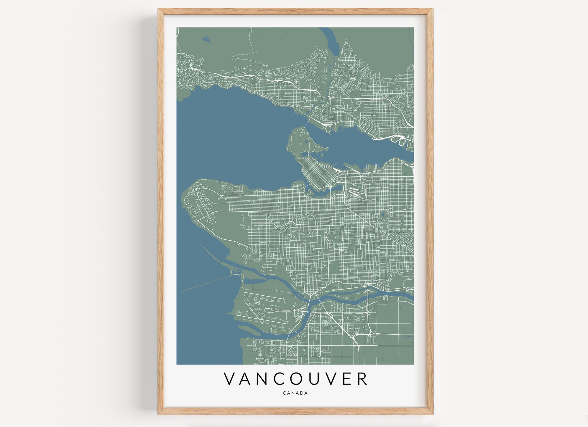 Vancouver Map Print, Map of Vancouver, Canada Wall Art, Vancouver Map ...