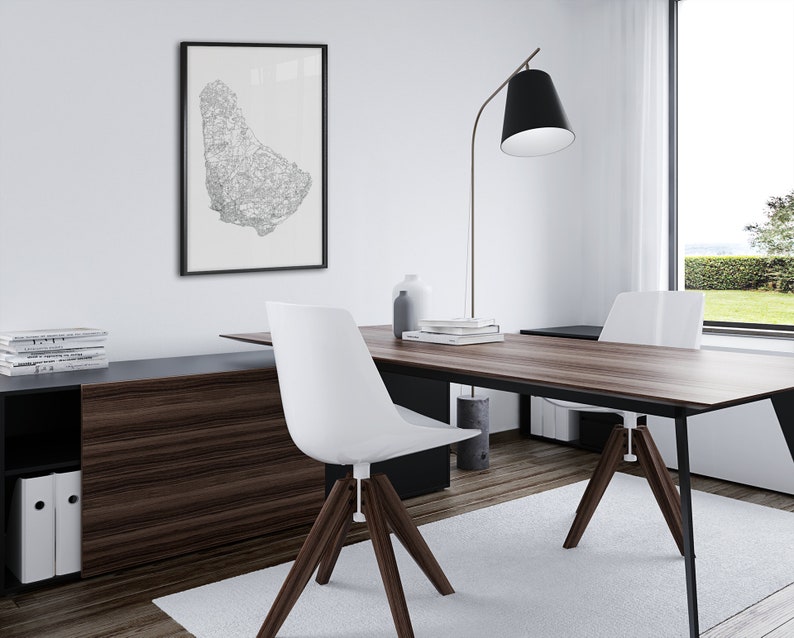 Barbados Map Print Barbados Island Map Barbados Poster Barbados Gift ...