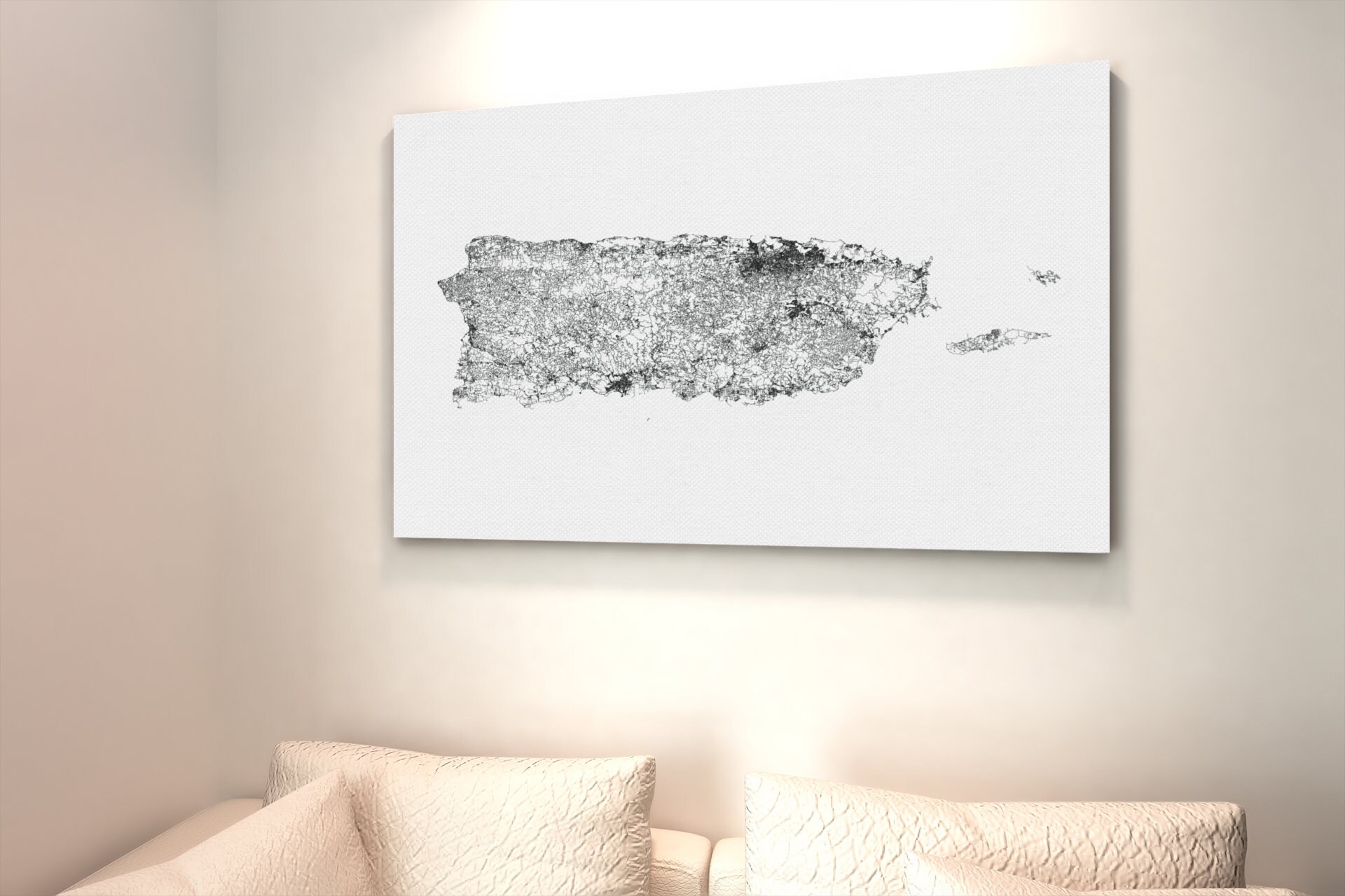 Impresión de mapa de Puerto Rico / Póster de Puerto Rico / Decoración ...