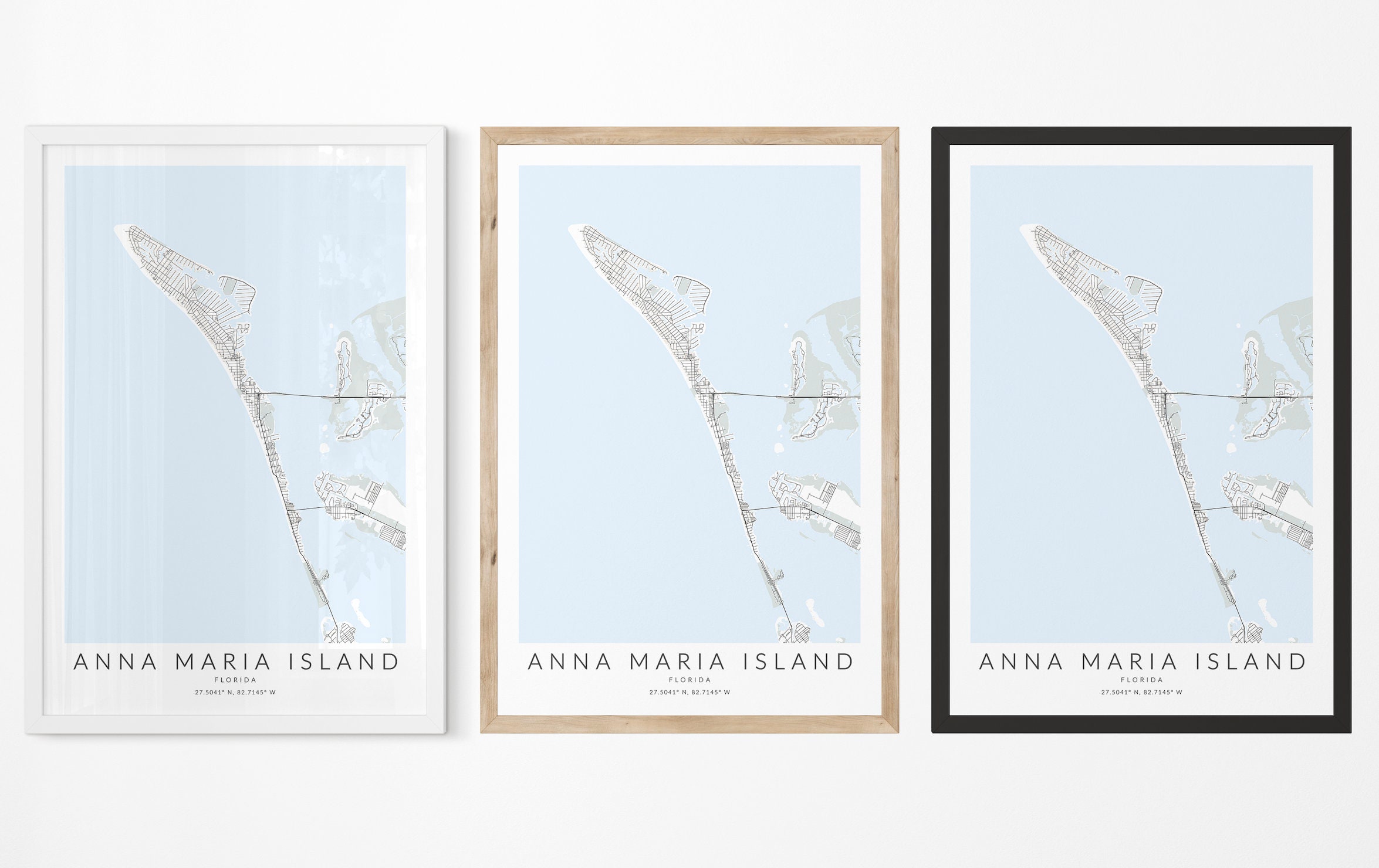 Anna Maria Island Florida Map Print, Map of Anna Maria Island, Anna ...