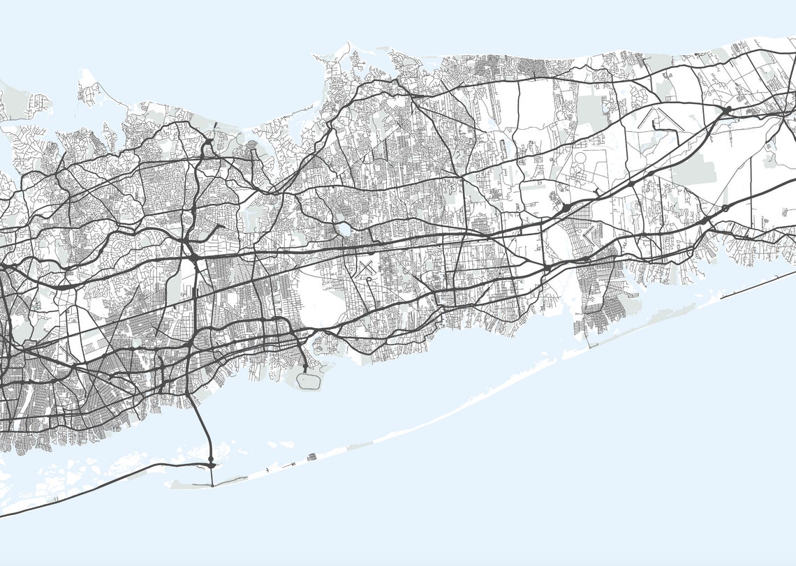 Long Island Map Print, New York Map Print, Long Island Poster, Long ...