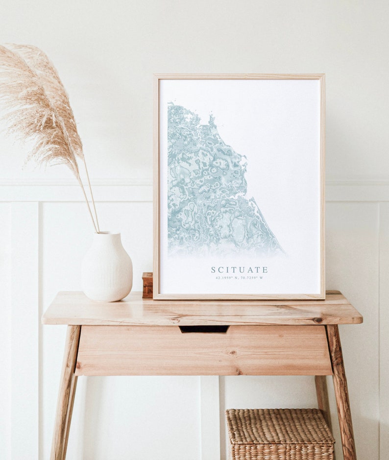 Scituate Massachusetts Map Print, Massachusetts Gift, Beach House Decor ...