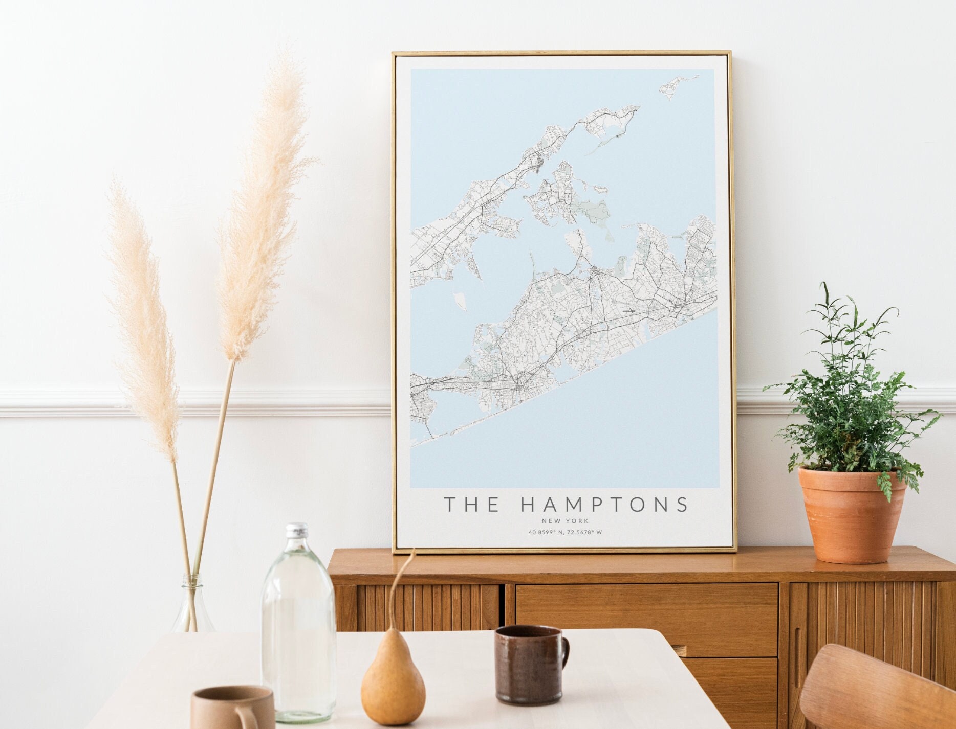 The Hamptons Map Print, Southampton NY Map Print, Long Island Poster ...