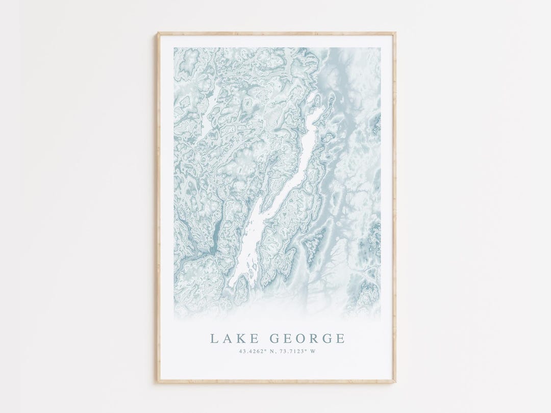 Lake George Map Print, Map of Lake George New York, Lake George Gift ...