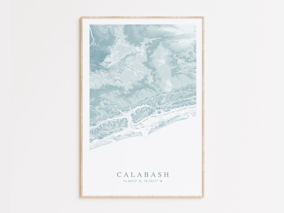 Calabash North Carolina Map Print, Map of Calabash, Calabash Gift ...