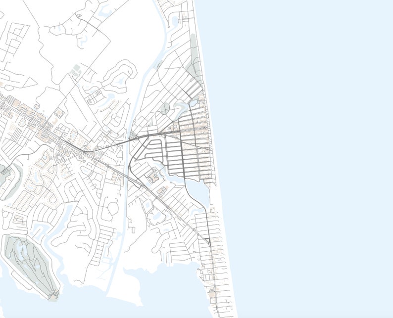 Rehoboth Beach Map Print, Delaware Map Print, Rehoboth Beach Poster ...