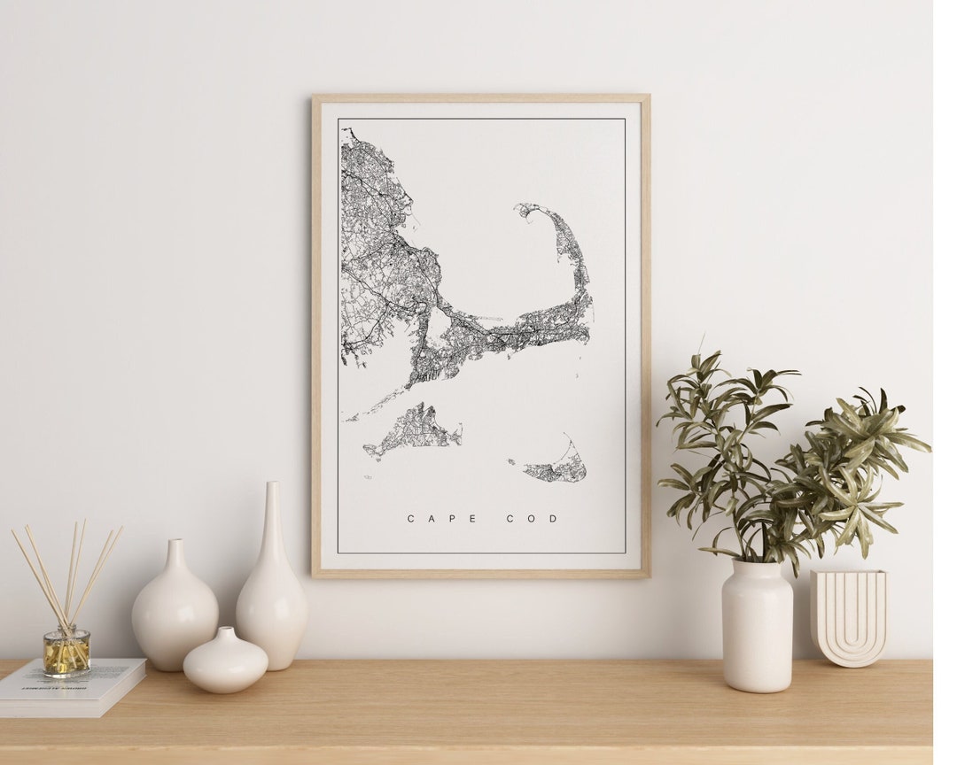 Cape Cod Map Print, Cape Cod Poster, Nantucket Map Print, Martha's ...