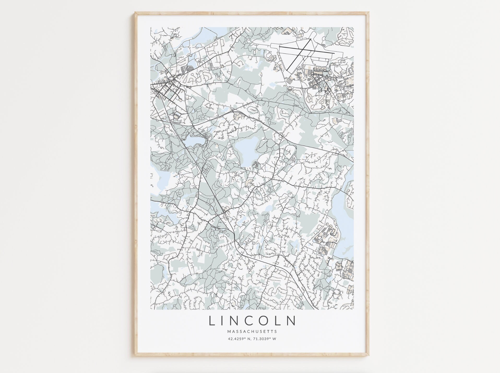 Lincoln Massachusetts Map Print, Map of Lincoln MA, Lincoln Poster ...