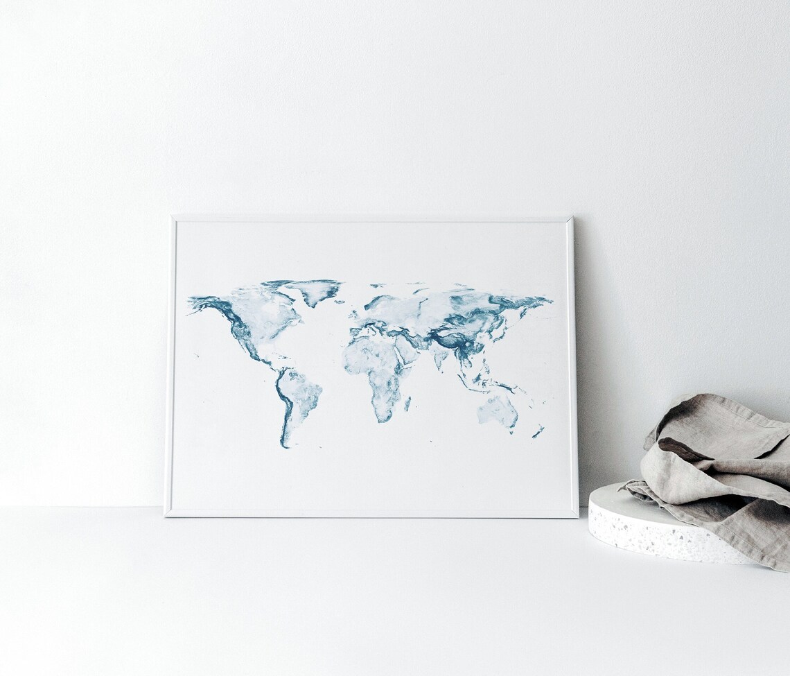 World Map Print World Map Poster Map of the World Poster - Etsy