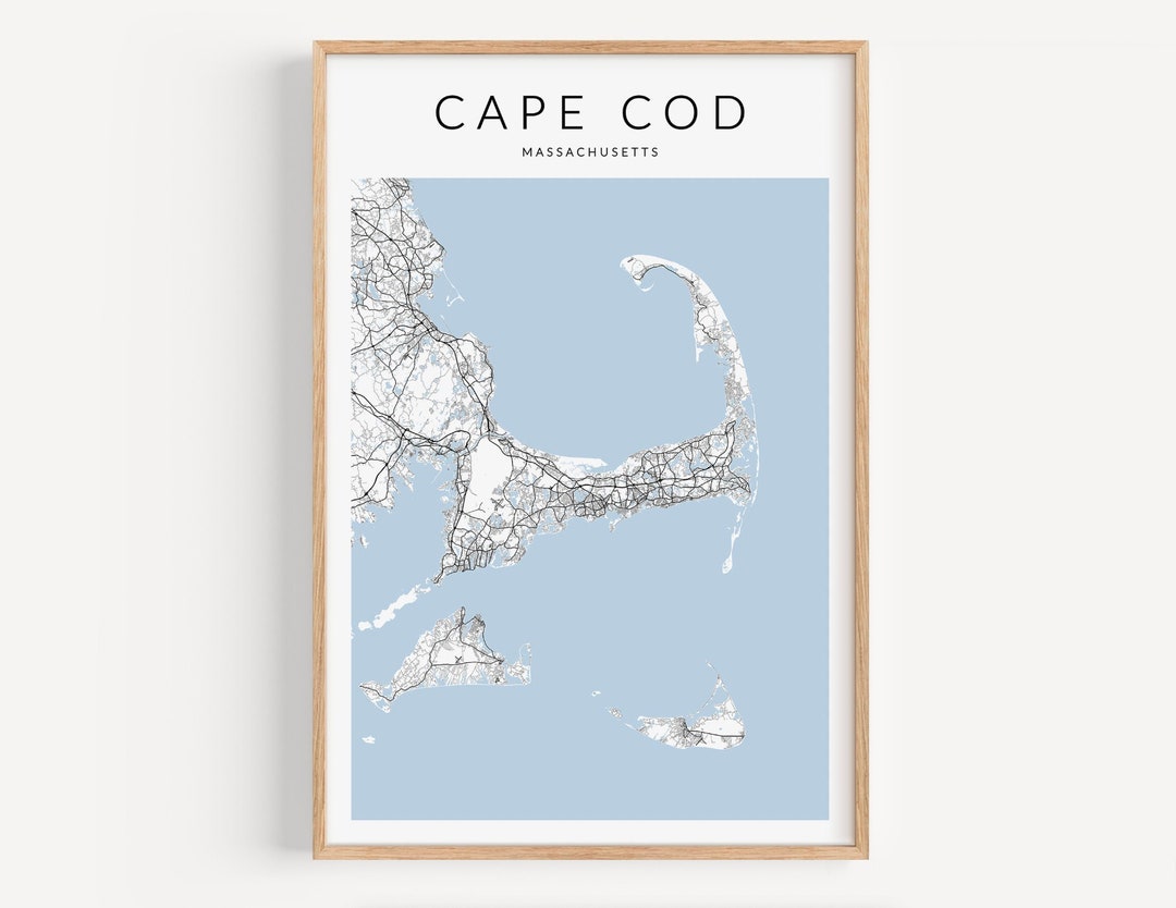 Cape Cod Map Print, Cape Cod Poster, Map of the Cape, Cape Cod ...