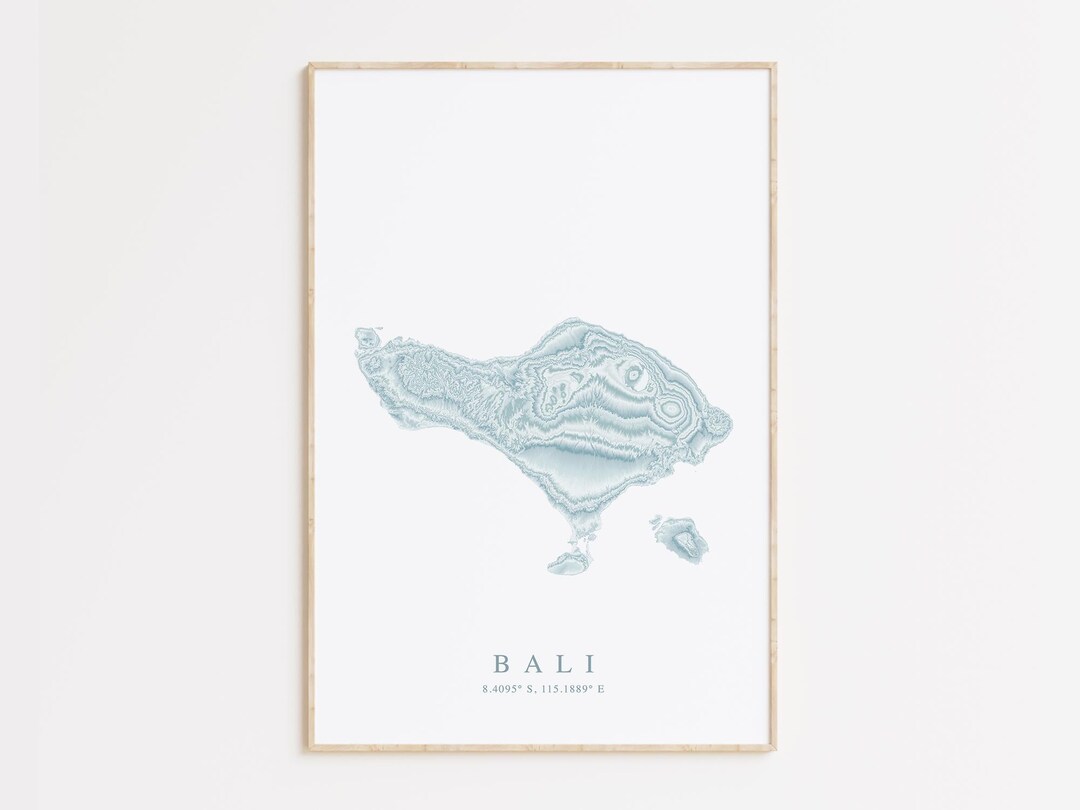 Bali Map Print, Map of Bali Indonesia, Bali Gift, Southeast Asia Wall ...