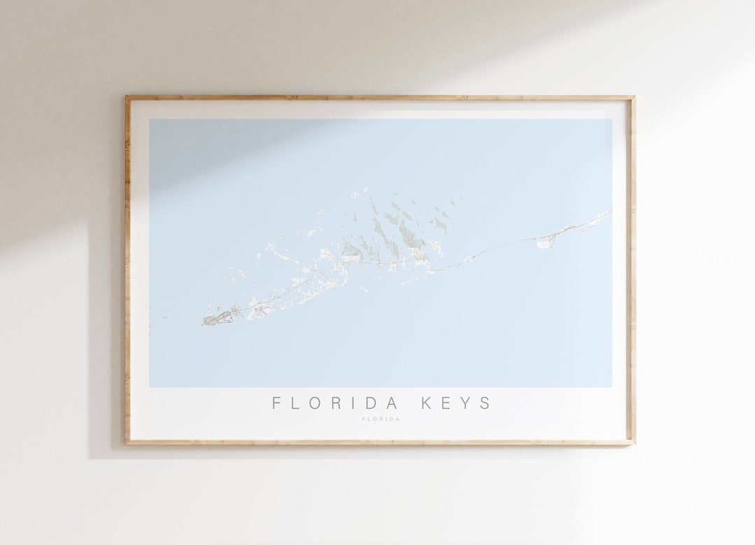 Florida Keys Map Print, Key West Florida Map, Florida Poster, Key West ...