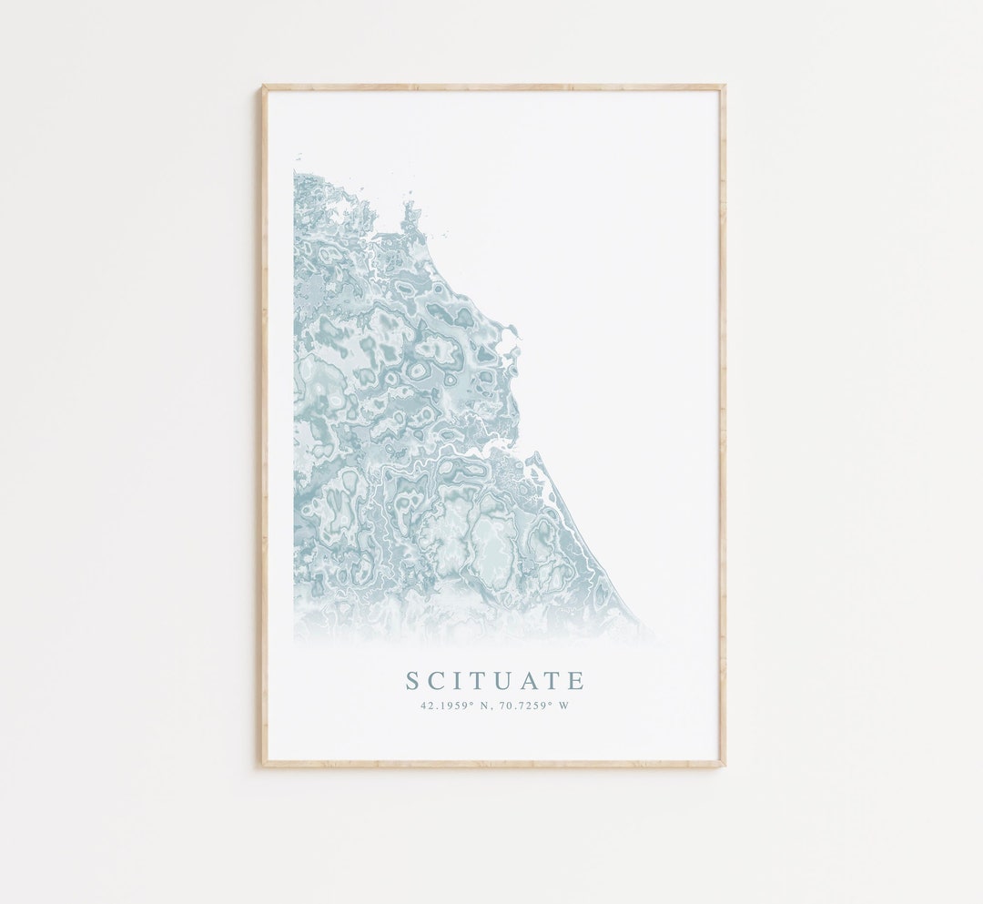 Scituate Massachusetts Map Print, Massachusetts Gift, Beach House Decor ...