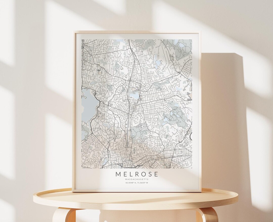 Melrose Massachusetts Map Print, Map of Melrose MA, Massachusetts City ...