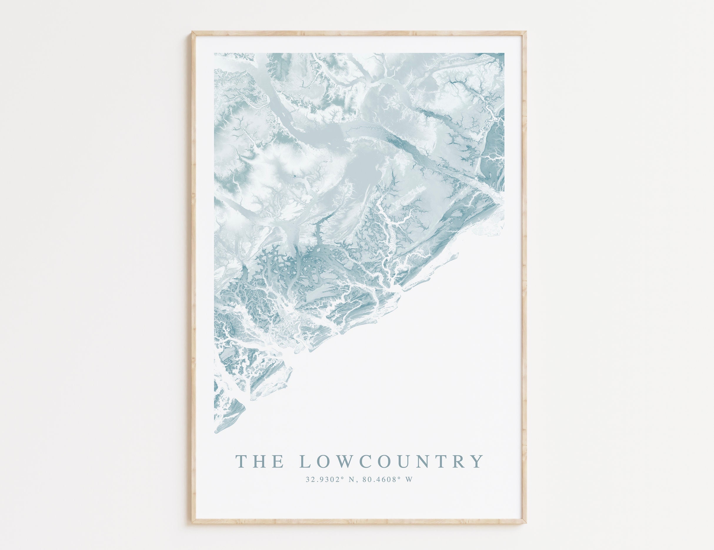 The Lowcountry South Carolina Map Print, Charleston Map Art, Hilton ...