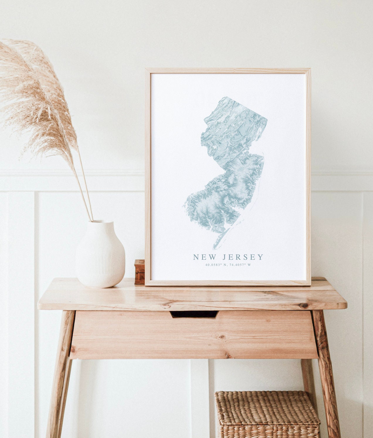 New Jersey Map Print, New Jersey State Poster, New Jersey Beach Home ...