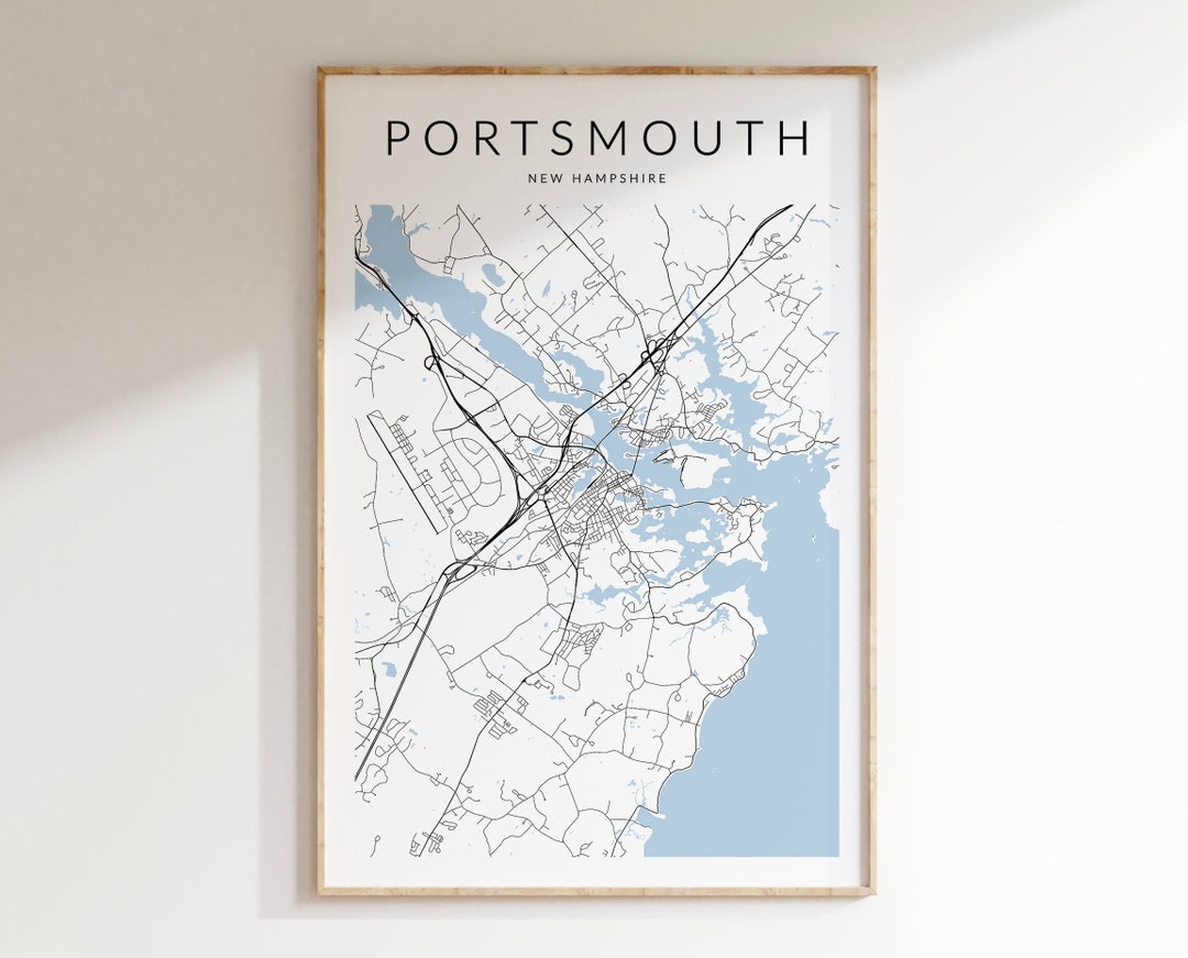 Portsmouth NH Map Print, Portsmouth New Hampshire Poster, Portsmouth ...