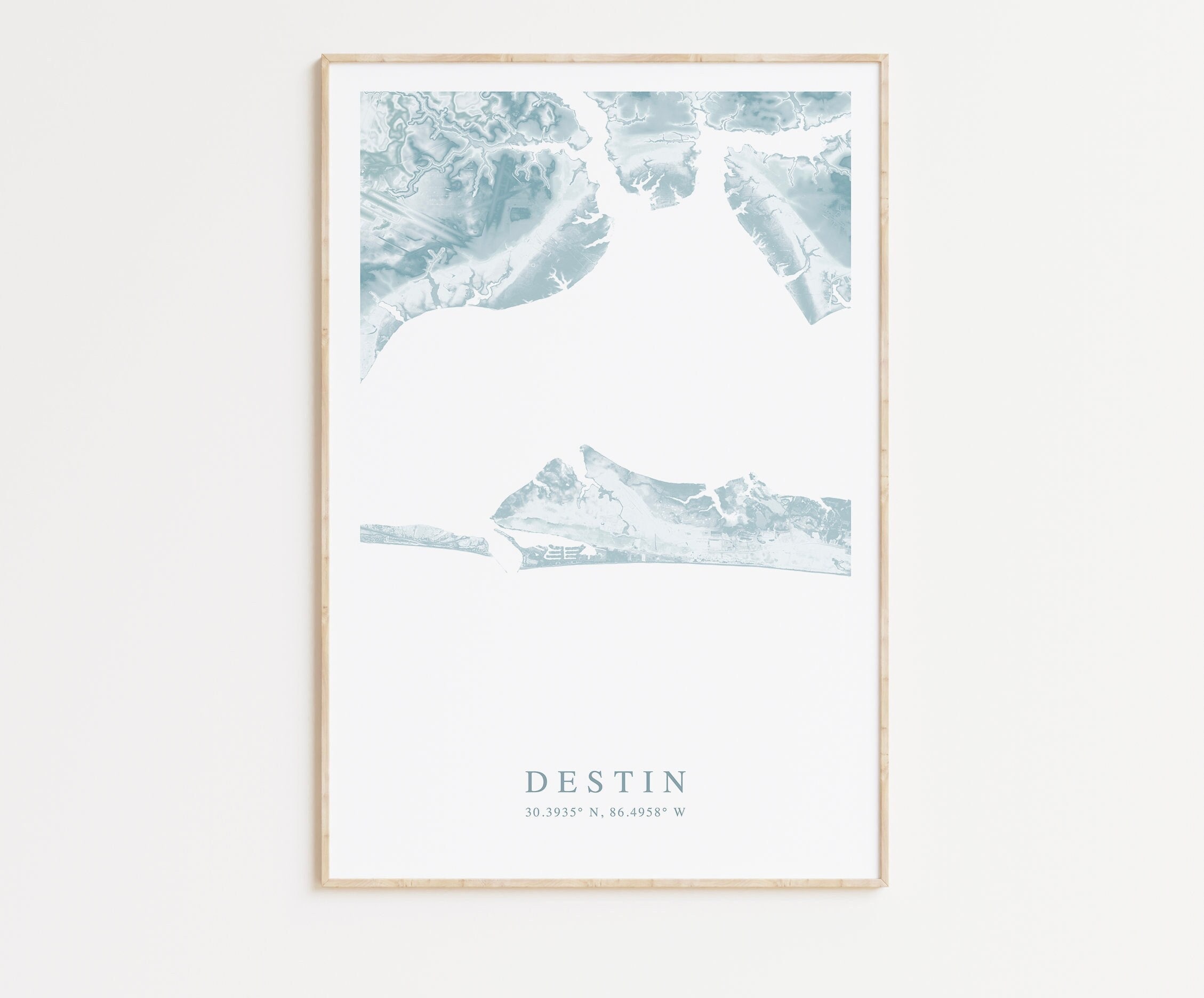 Destin Florida Map Print, Map of Destin Florida, Florida Beach Home ...