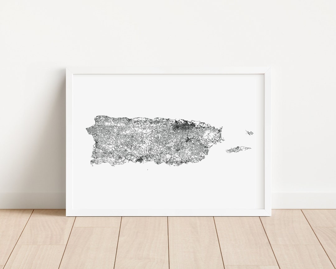 Puerto Rico Map Print | Puerto Rico Poster | Map Home Decor | Puerto ...