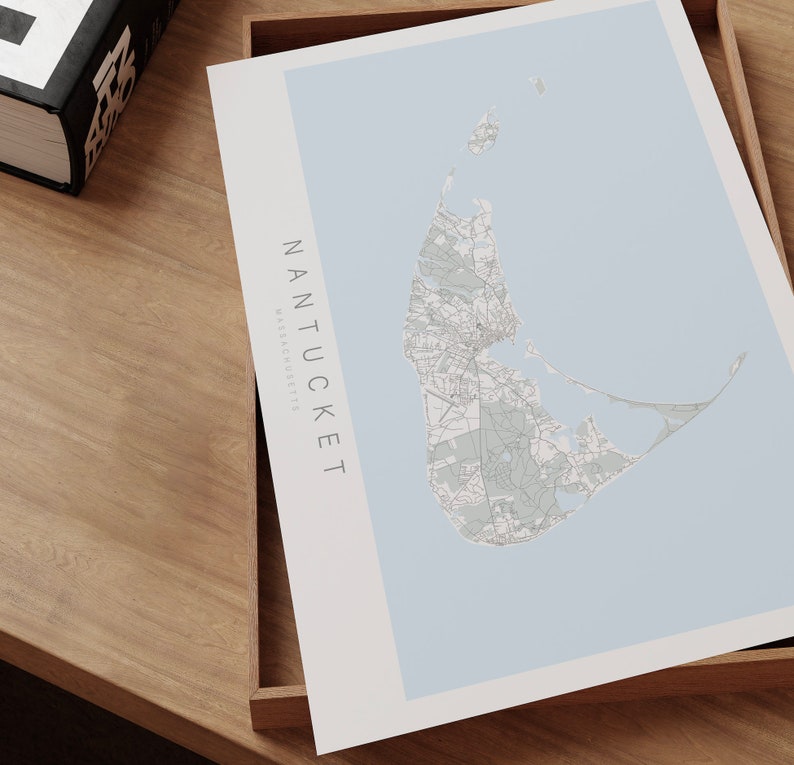 Nantucket Map Print, Nantucket Massachusetts Map, Nantucket Poster ...