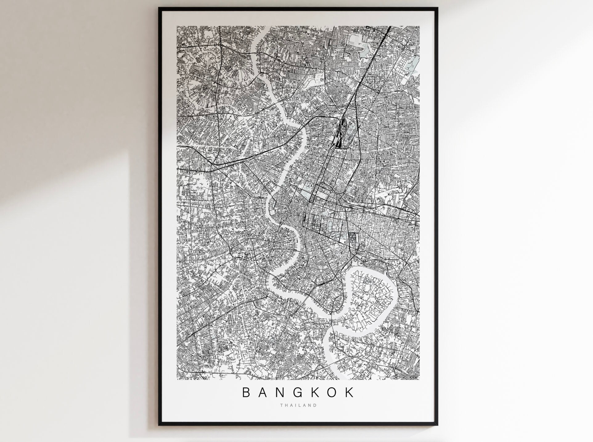 Bangkok Map Print, Map of Bangkok, Bangkok Wall Art, Thailand Map ...