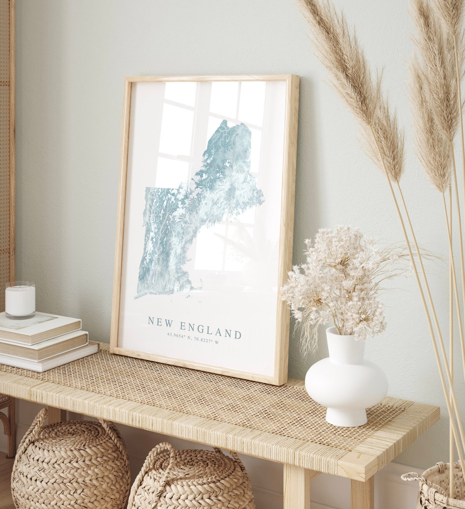 New England Map Print, Map of New England, New England Gift, New ...