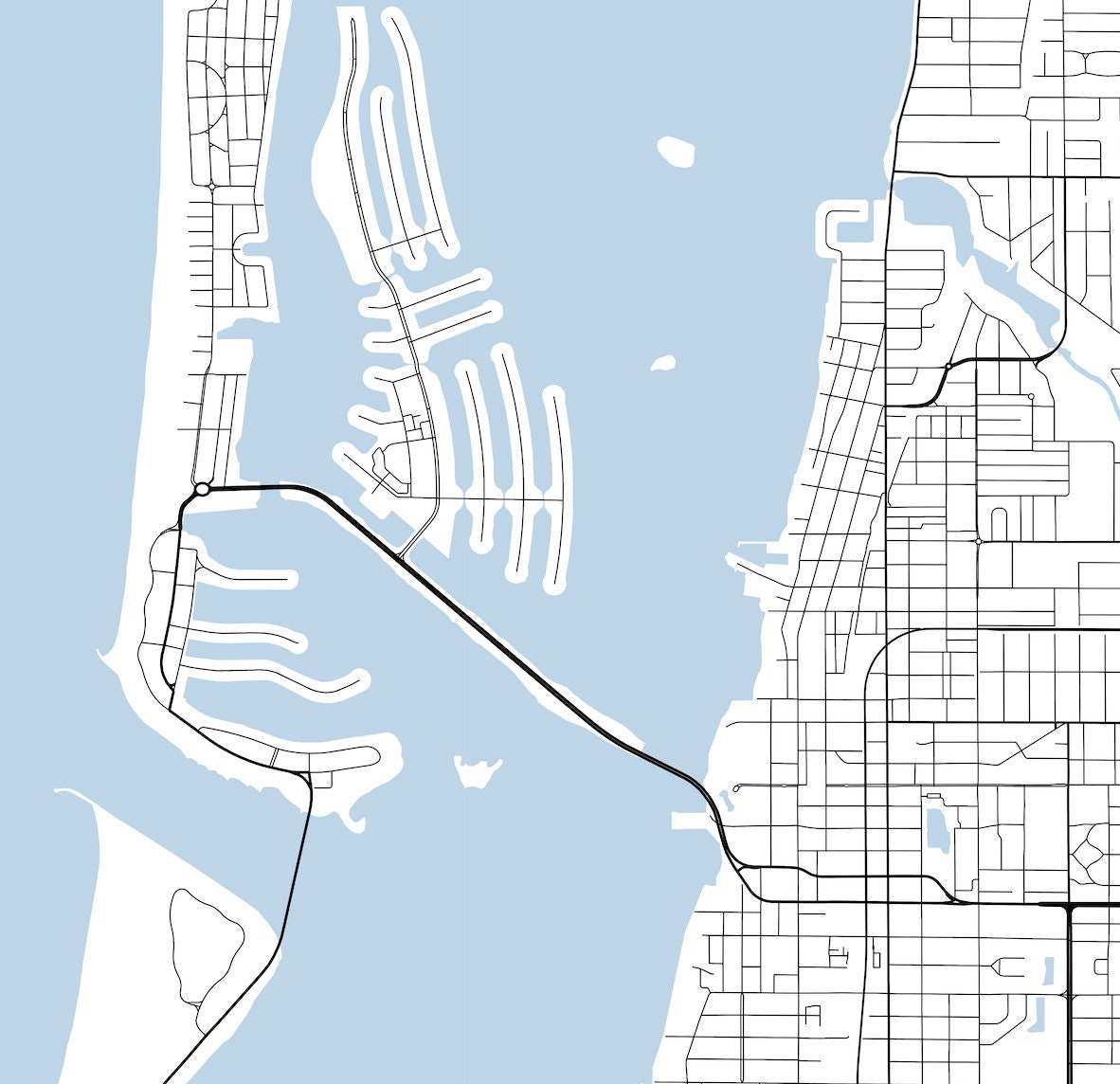 Clearwater Beach Map Print, Clearwater Map Print, Clearwater Beach ...