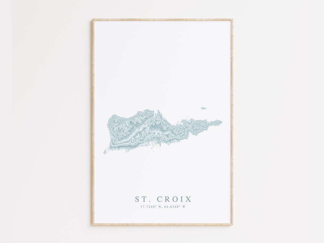 St. Croix USVI Map Print, Map of St Croix, Virgin Islands Gift, Virgin ...