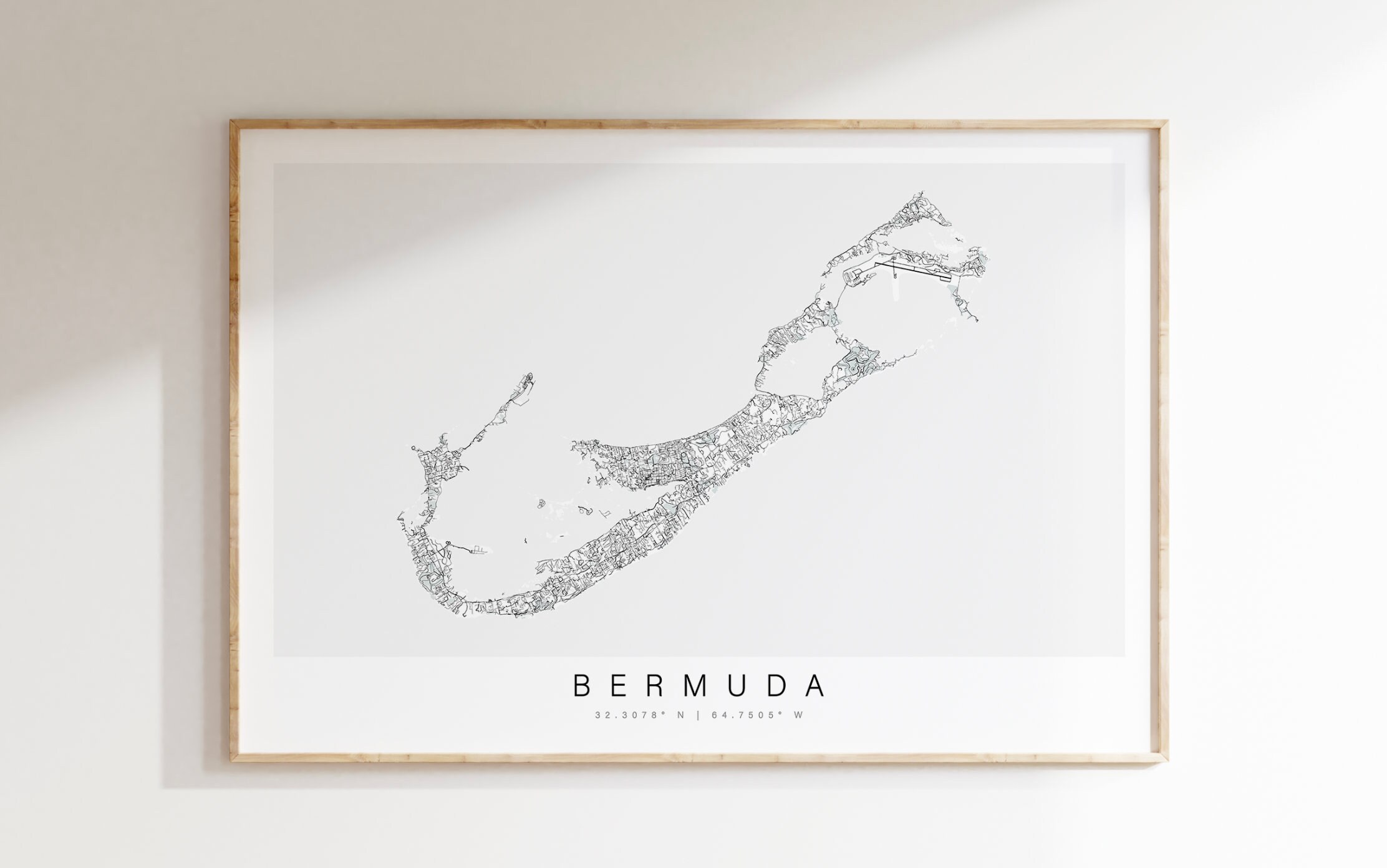 Bermuda Map Print, Bermuda Map, Bermuda Poster, Island Art, Bermuda ...