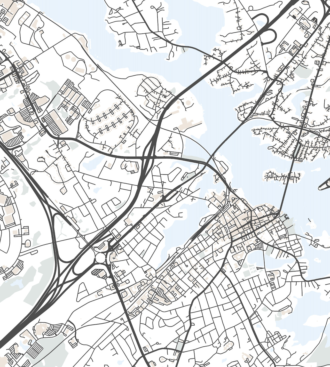 Portsmouth New Hampshire Map Print, Portsmouth NH Poster, Map of ...