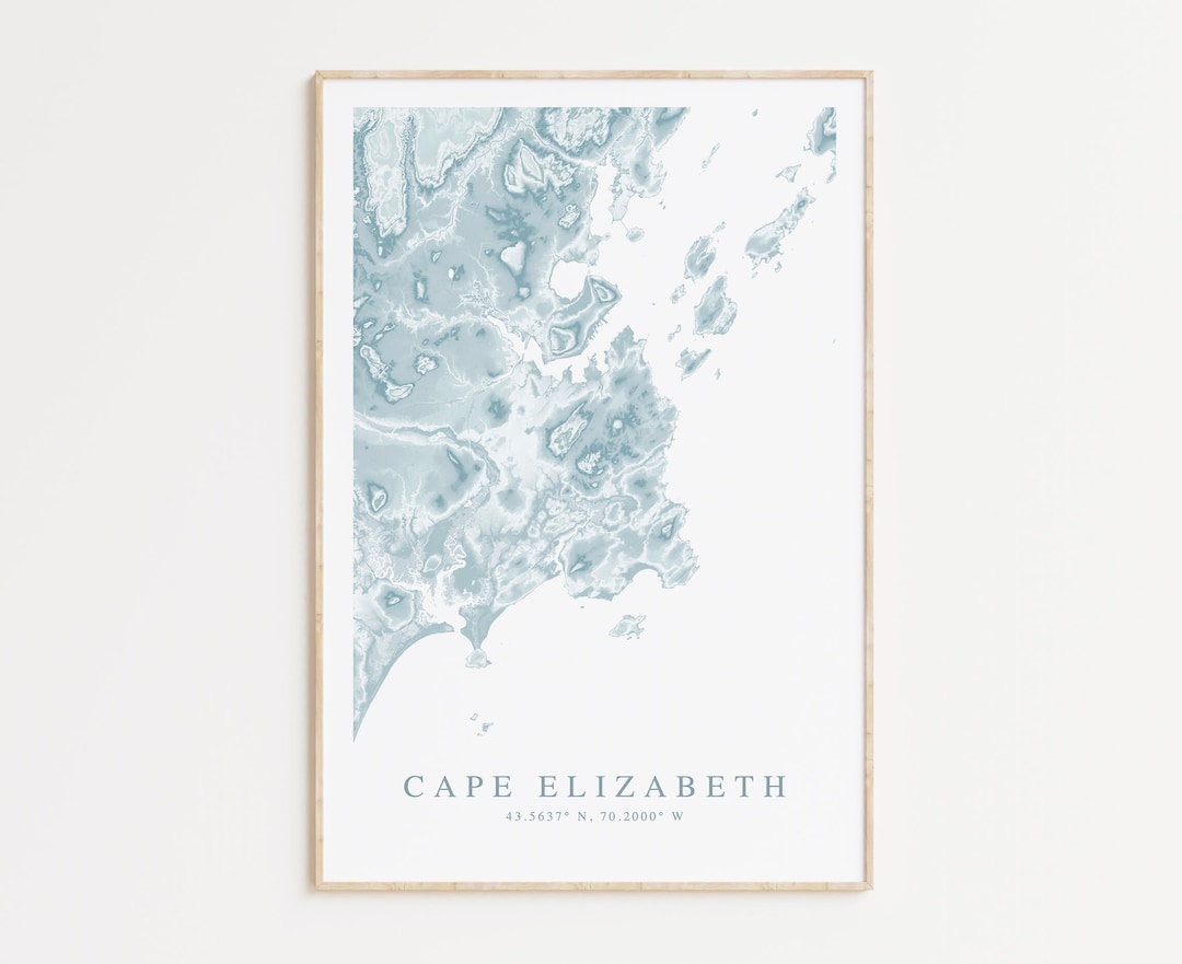 Cape Elizabeth Maine Map Print, Cape Elizabeth Poster, Maine Poster ...