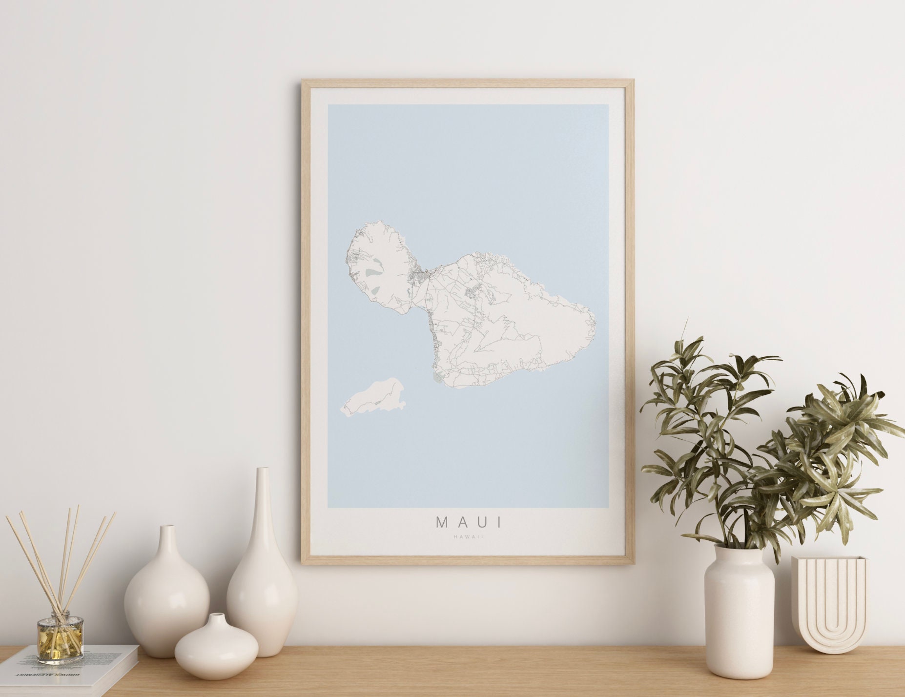 Maui Hawaii Map Print, Hawaii Poster, Maui Map, Hawaiian Decor, Hawaii ...