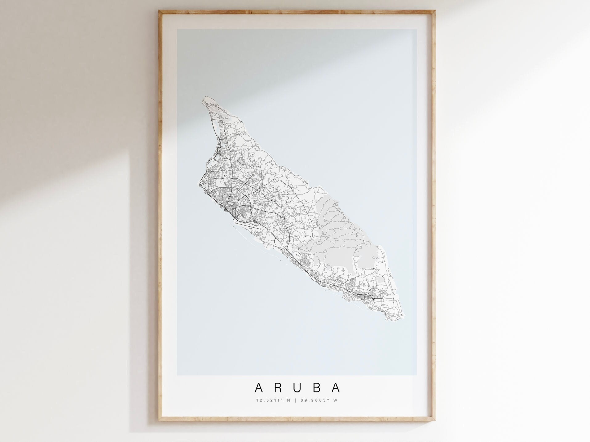 Aruba Map Print, Aruba Wall Art, Island Map Decor, Coastal Wall Decor ...