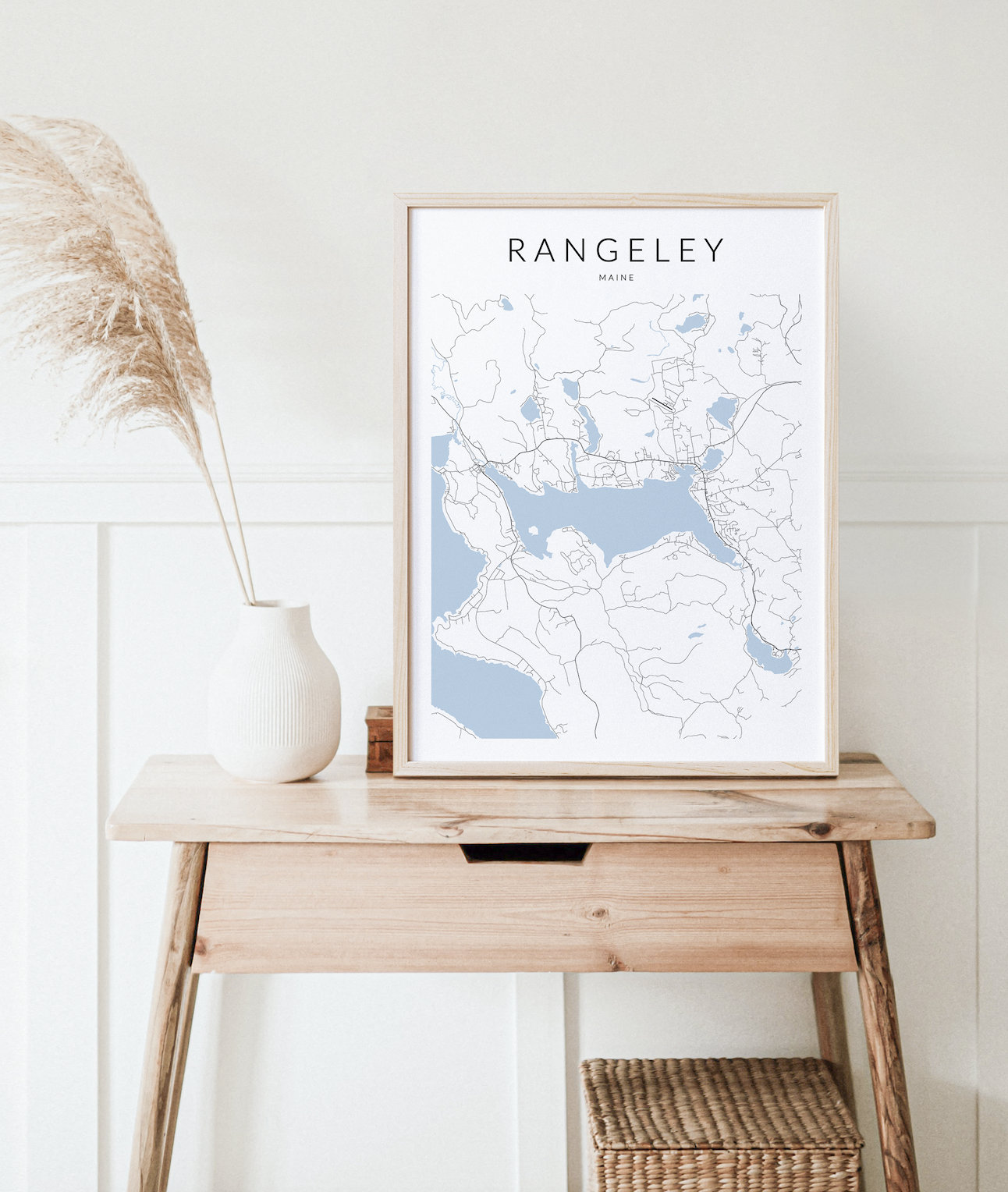 Rangeley Maine Map Print, Map of Rangeley, Rangeley Lake Maine Map ...