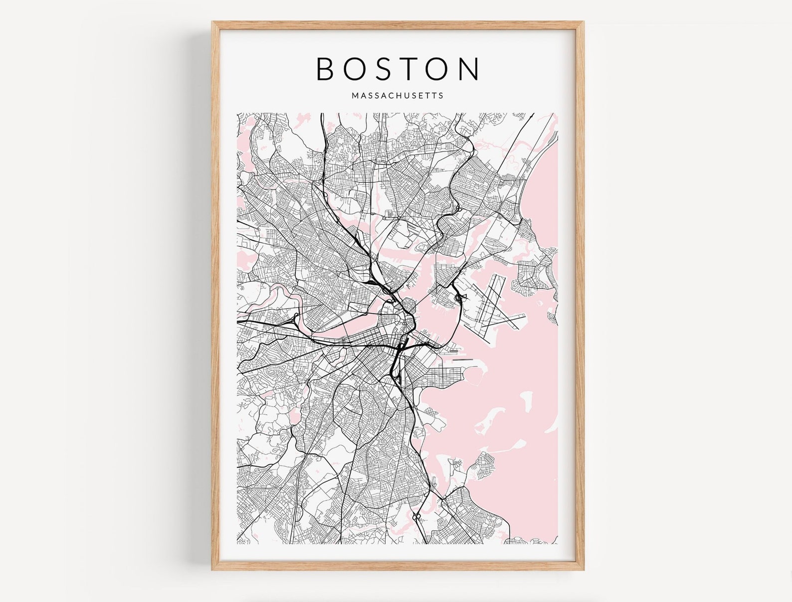 Boston Poster, Boston Map Print, Minimalist Map, Massachusetts Map ...