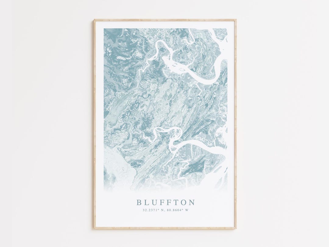Bluffton Map Print, Map of Bluffton South Carolina, Bluffton Gift ...