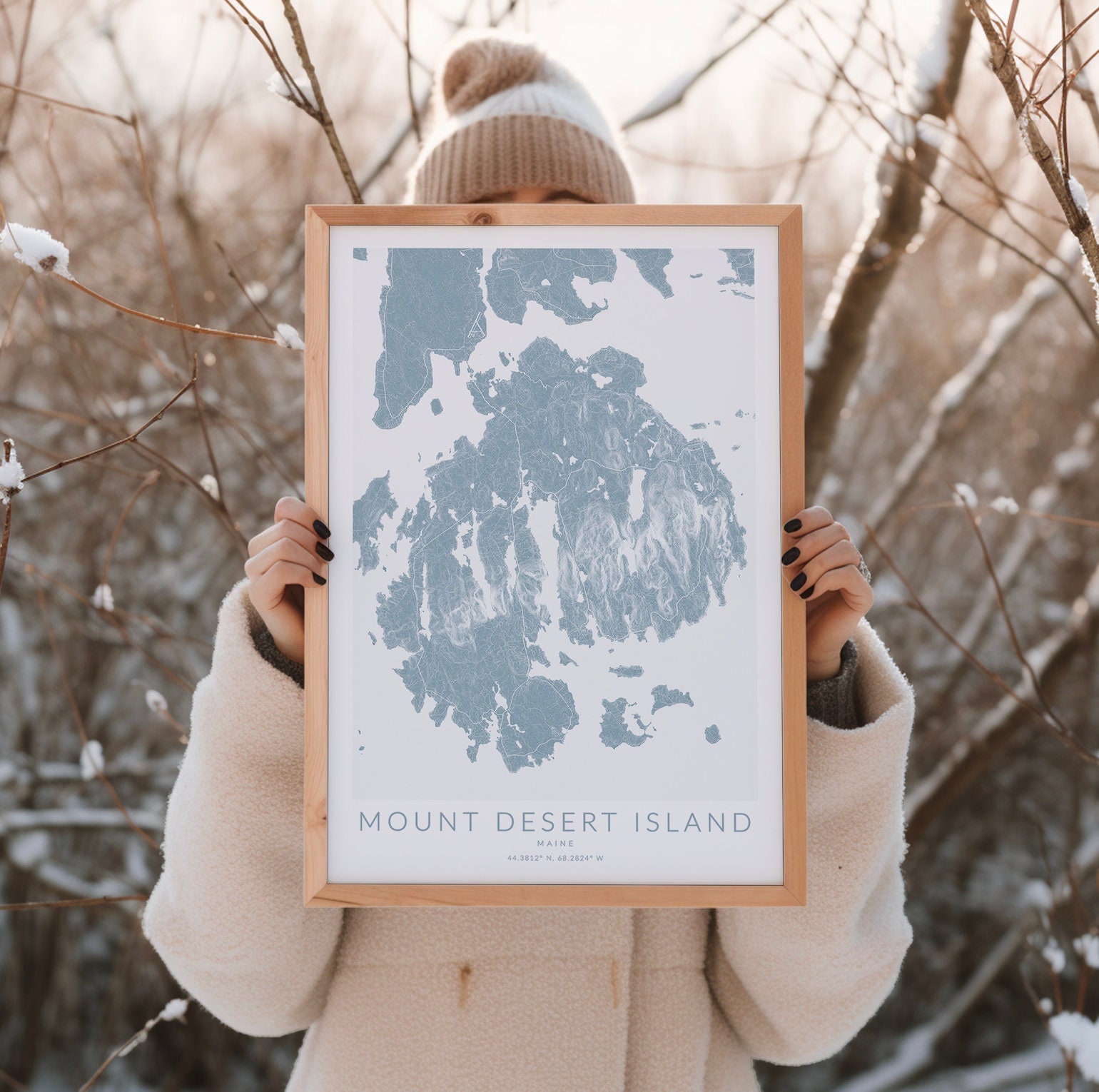 Mount Desert Island Map Print, Mount Desert Island Poster, Minimalist ...