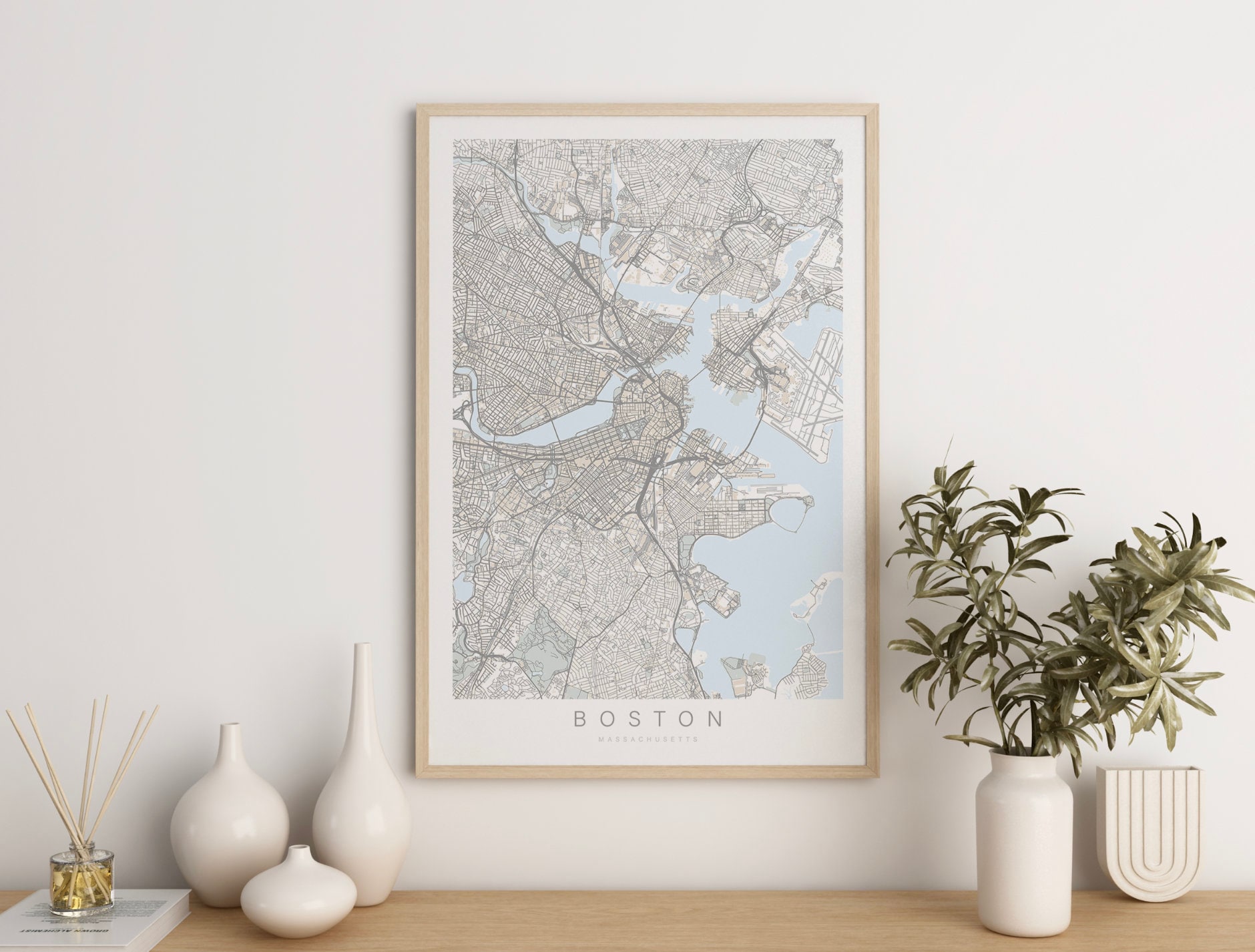 Boston Map Print, Boston City Street Map, Boston Wall Decor, Boston ...