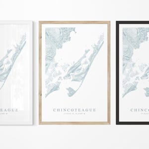 Chincoteague Virginia Map Print, Map of Chincoteague, Virginia Art ...