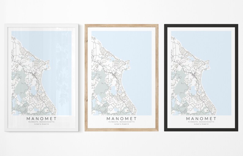Manomet Map Print, Manomet Poster, Plymouth Massachusetts Map, Plymouth ...