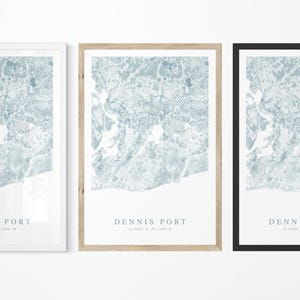Dennis Port Map Print, Cape Cod Map Poster, Dennis Port Gift ...
