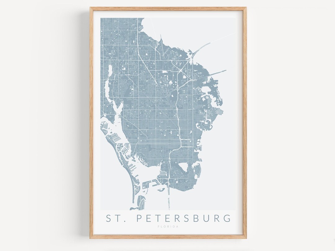 St. Petersburg Florida Map Print, St. Petersburg Poster, Minimalist Map ...