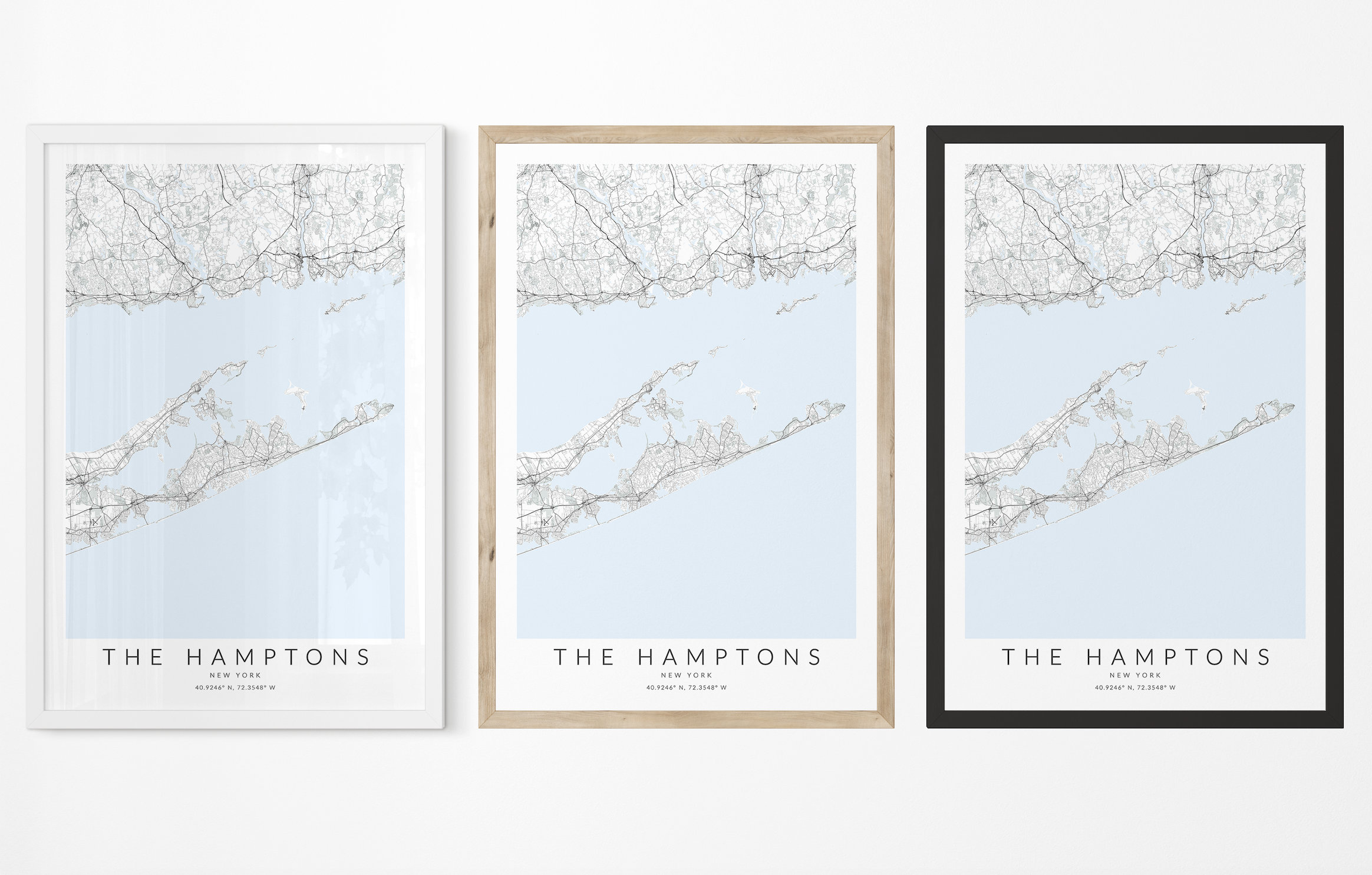 The Hamptons Map Print, Map of the Hamptons, Montauk Poster, the ...