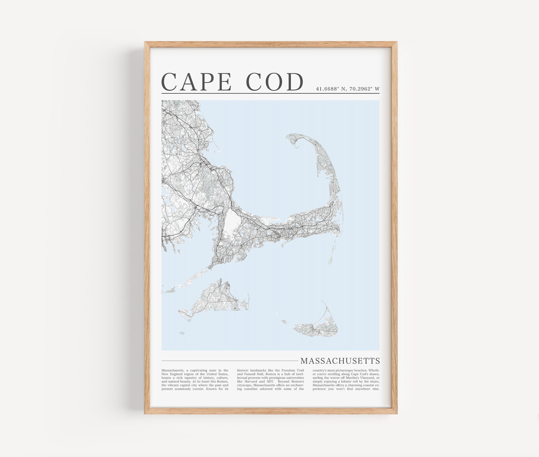 Cape Cod Map Print, Cape Cod Art, Nantucket Decor, Cape Cod Gift ...
