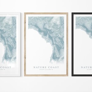 Nature Coast Map Print, Map of Nature Coast Florida, Florida Beach Home ...