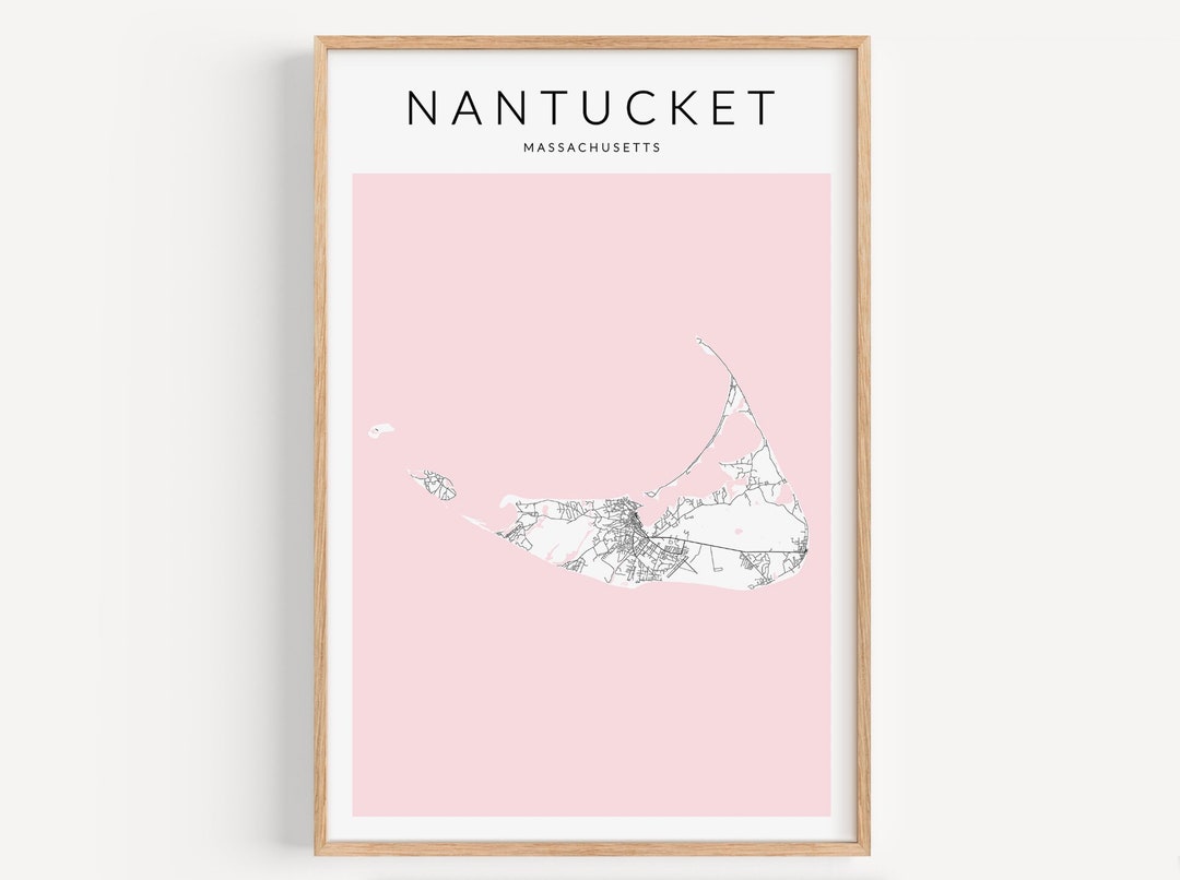Nantucket Map Print, Nantucket Poster, Coastal Wall Art, Beach Decor ...