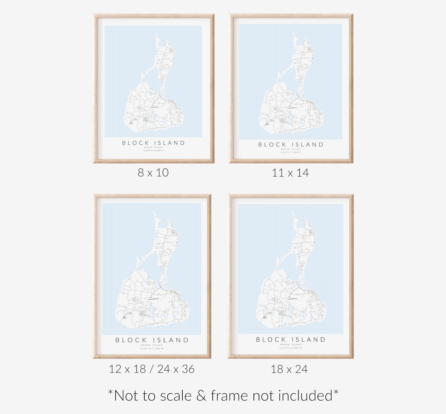 Block Island Map Print Block Island Poster Rhode Island Wall - Etsy
