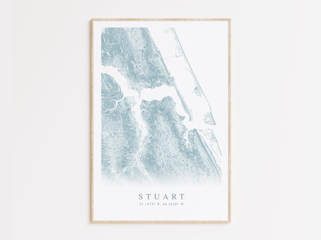 Stuart Florida Map Print, Map of Stuart, Florida Beach Home Gift ...